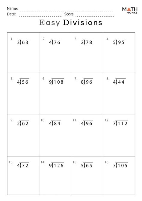 Image result for Easy Math Division Problems