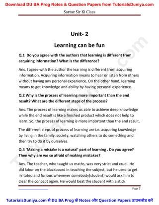 Image result for Free Notes BA Programme Free Notes