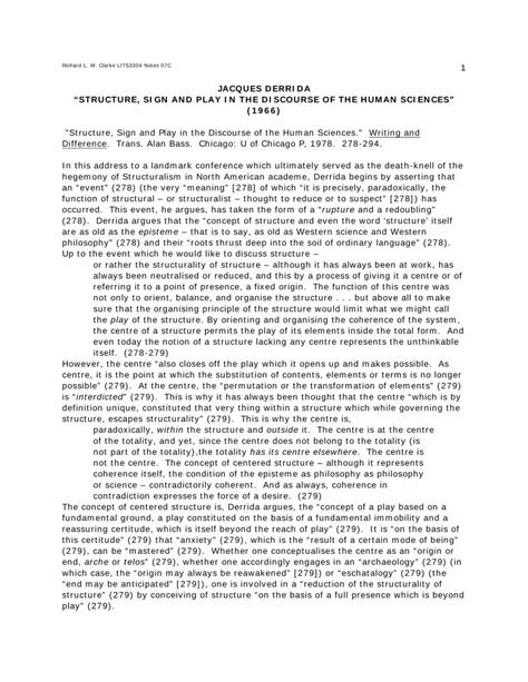 Image result for Derrida Structure