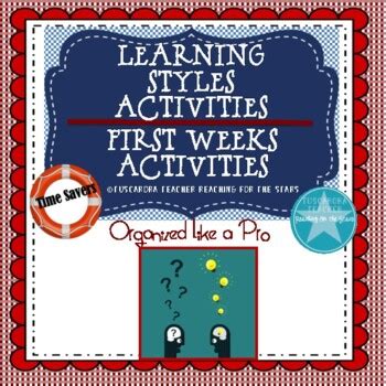 First Weeks: Learning Styles Activities | TpT