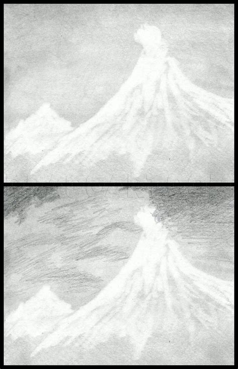 Image result for Volcano Drawing