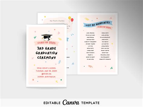 Image result for Free Printable Graduation Program Template