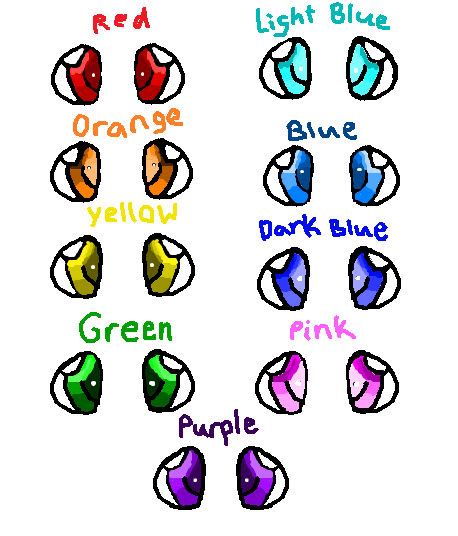 Anime eye colors by Themaskedartist08 on DeviantArt