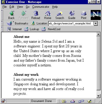 Image result for Simple Web Design Exercise