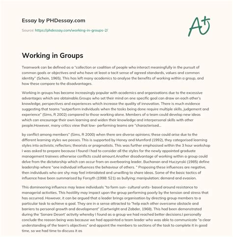 Image result for Group Work Essay Examples