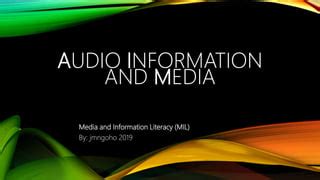 Image result for Example of Audio Information