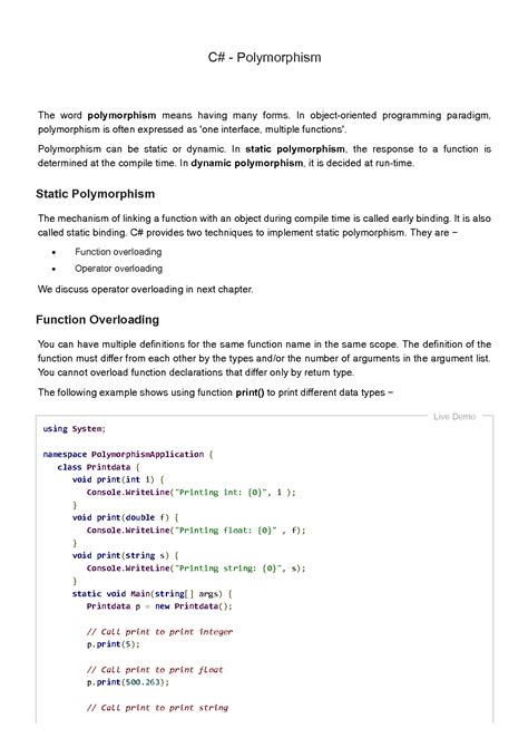 Image result for C Polymorphism Tutorials