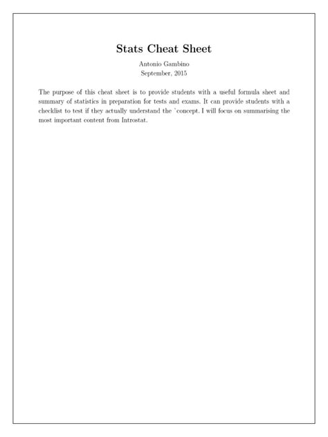 Image result for Continuous Random Variable Cheat Sheet