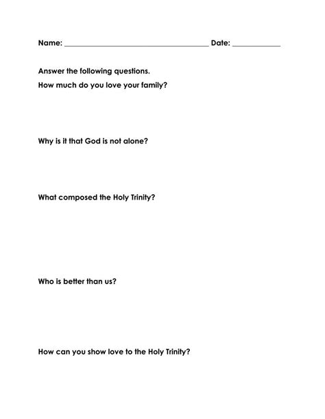 Image result for Trinity Worksheets