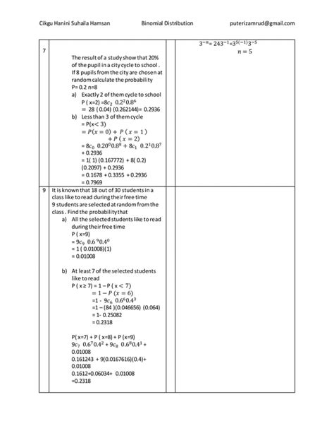 Image result for Binomial Distribution Table SPM