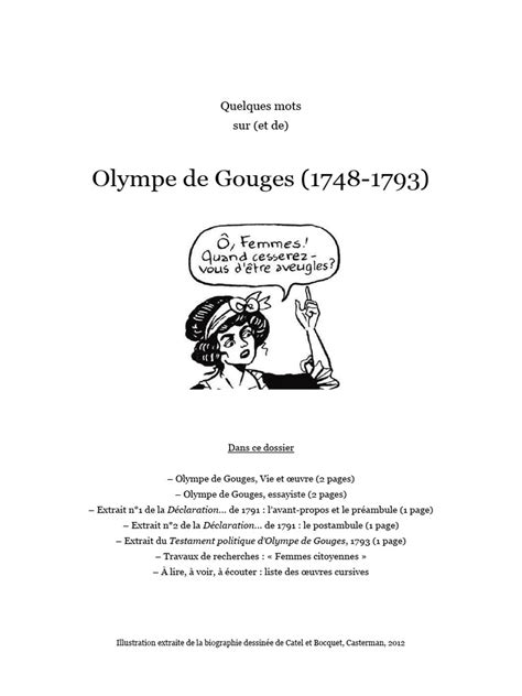 Image result for Olympe De Gouges Problematique