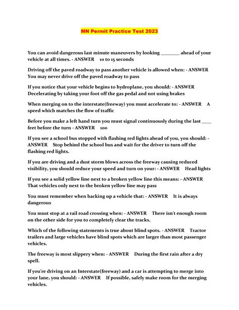 Image result for Drivers Permit Test MN Practice