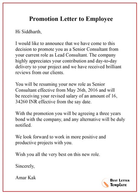 Image result for Formal Letter Format Promotion