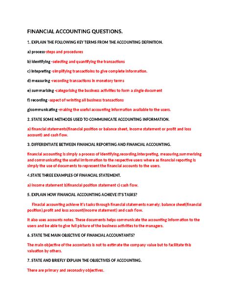 Image result for Financial Accounting Basic Questions