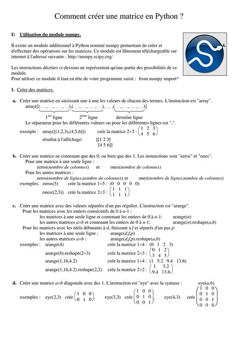 Image result for Matrice Dans Python Exercices