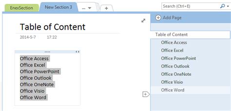 Image result for OneNote Subpages