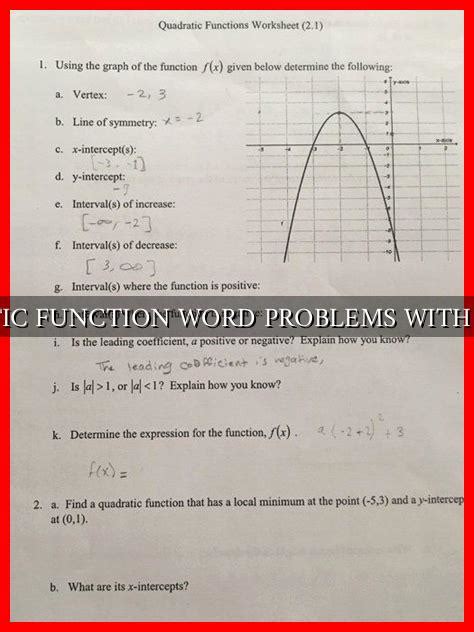 Image result for Quadratic Function Word Problems