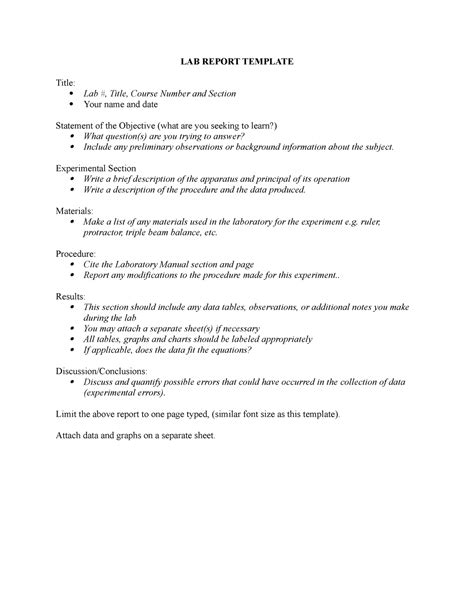 Image result for Lab Report Introduction Template