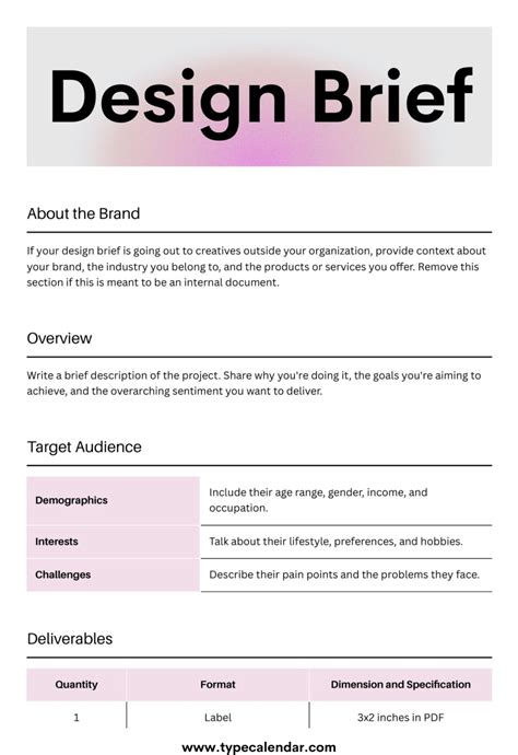 Image result for Design Brief Examples