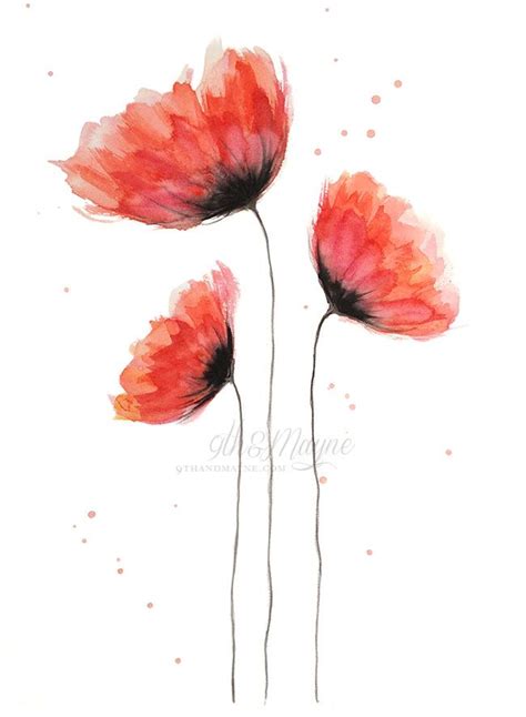Image result for Watercolour Poppies Tutorial
