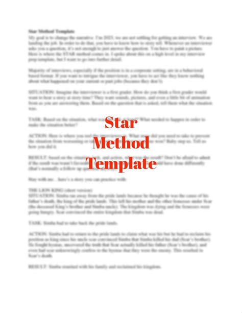 STAR Method Template - Etsy