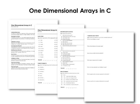 Image result for C Programming One-Dimensional Arrays