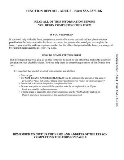 Image result for Example Answers for Adult Function Report