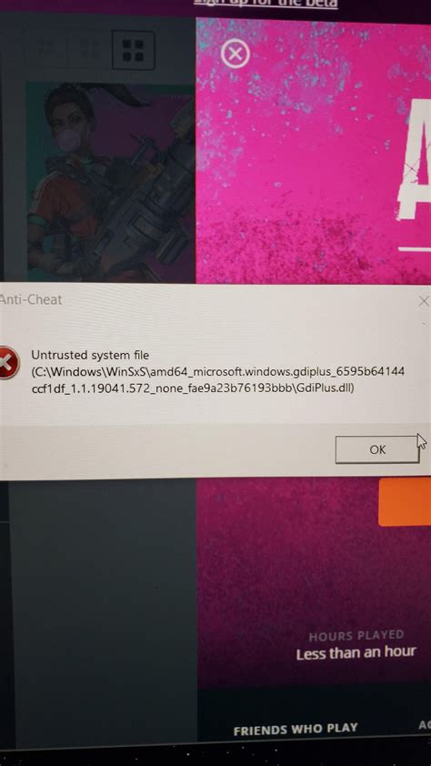 Image result for Apex Legends Steam Untrusted System File Fix