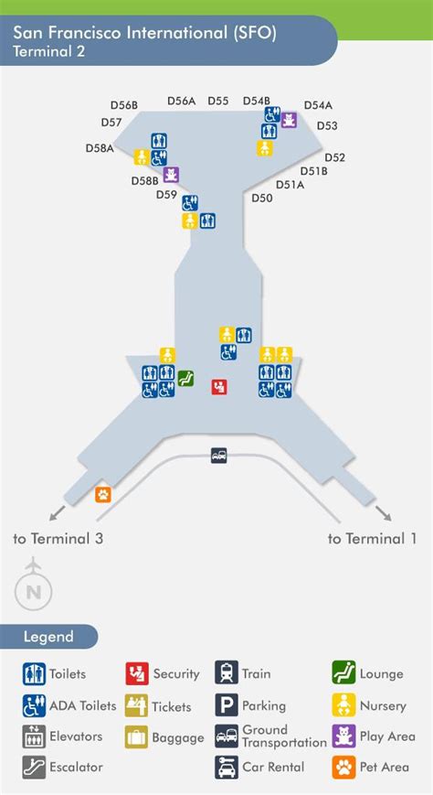 Image result for SFO Terminal 2 Map
