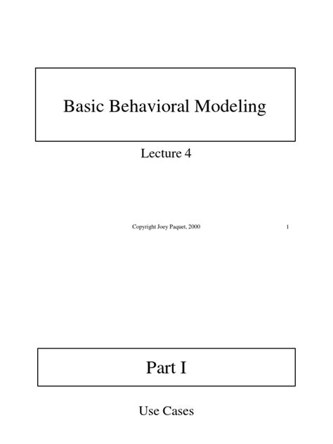 Basic Behavioral Modeling | PDF | Use Case | System