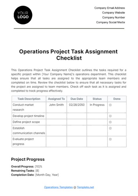 Image result for Assignment Task Checklist Template
