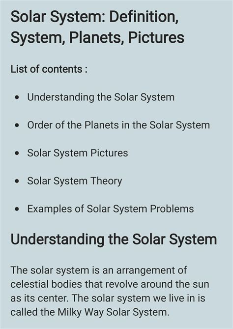 Image result for Definition of Solar System