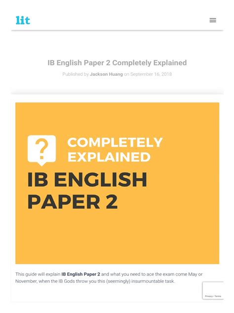 Image result for IB English Paper 1 Example