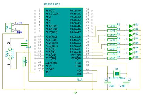Image result for LED Blinking Circuit Using 8051 Use 8 LEDs
