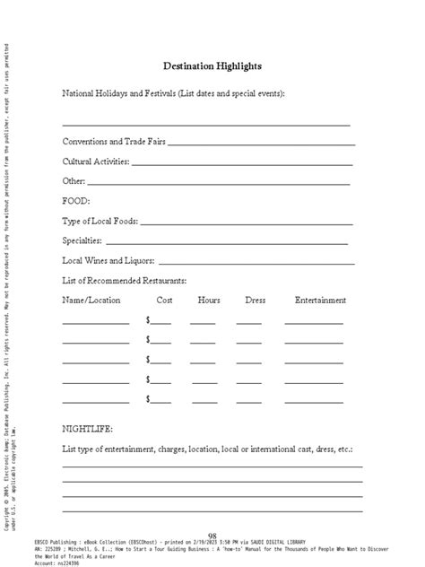 Image result for Contents Page Examples for Guest Tour Guide