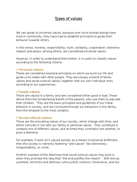 Image result for Different Types of Values