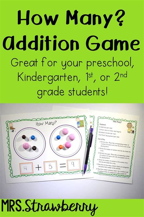 Image result for Pre-K Math Addition Game Lesson