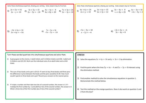 Image result for Solving Simultaneous Equations Word Problems Using Elimination Method