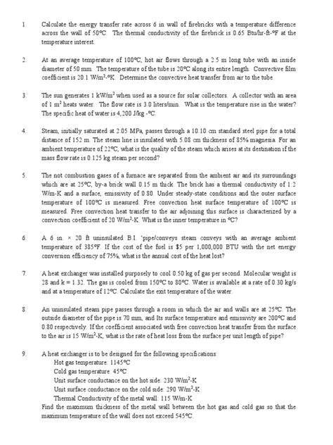 Heat Transfer Problems | PDF | Heat Transfer | Thermal Insulation