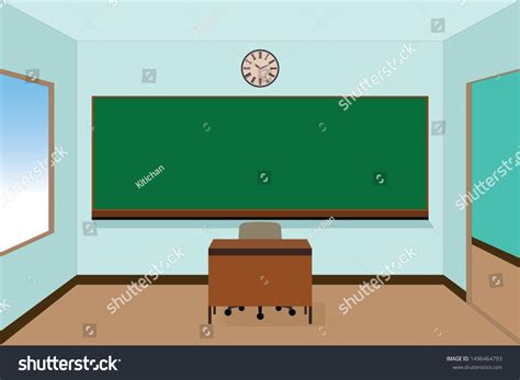 Classroom Class Board Draw Cartoon Vector Stock Vector (Royalty Free ...