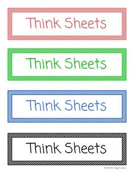 Image result for Think Sheet Behavior Management