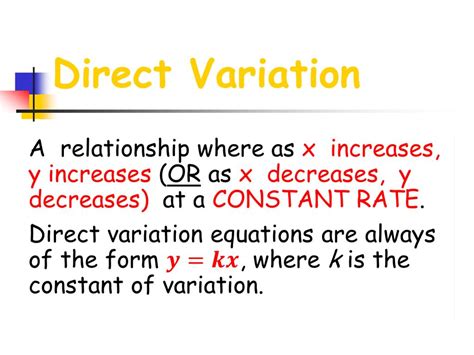 Image result for What Is Not a Direct Variation