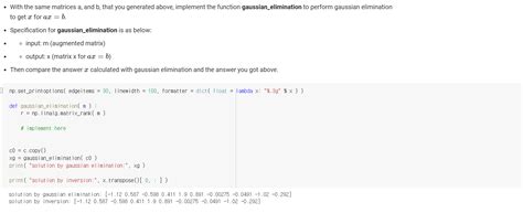 Image result for Gaussian Elimination Python Code
