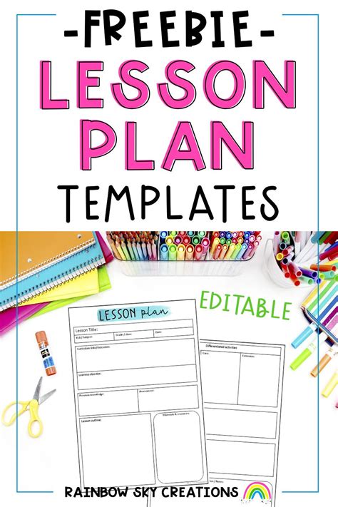 Image result for Free Printable Editable Lesson Plan Template
