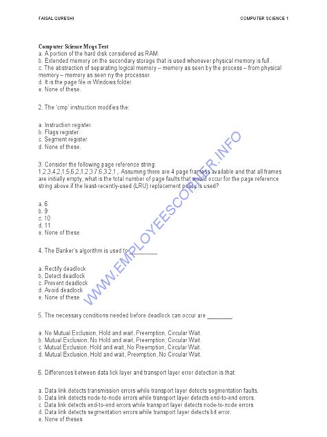 Image result for Computer Science Test Questions