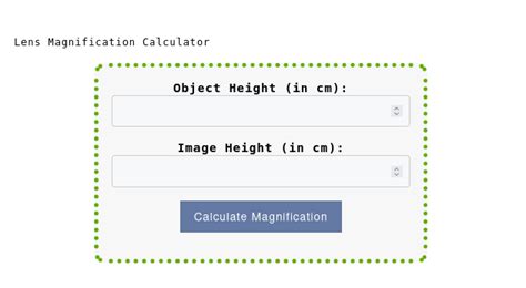 Lens Magnification Calculator - Your Calculator Home