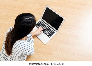 Image result for Woman Using Laptop Computer Top View
