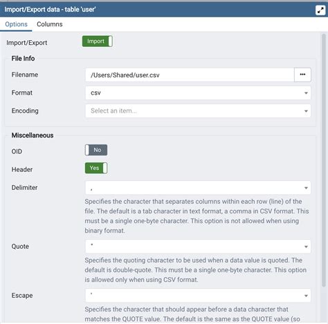 Image result for Columns Message Pgadmin4