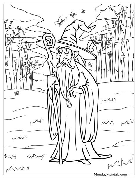 Image result for Wizard Coloring Pages