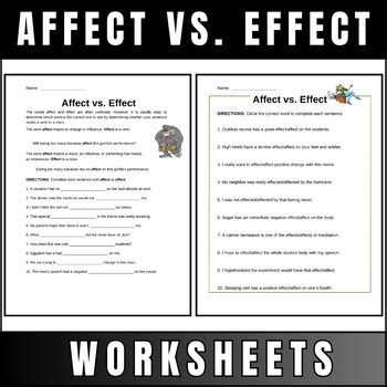 Image result for Affect vs Effect Exercise